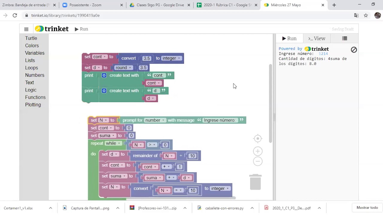 Clase Miércoles 27 de Mayo - Ejercicios resueltos en Trinket V2 - YouTube