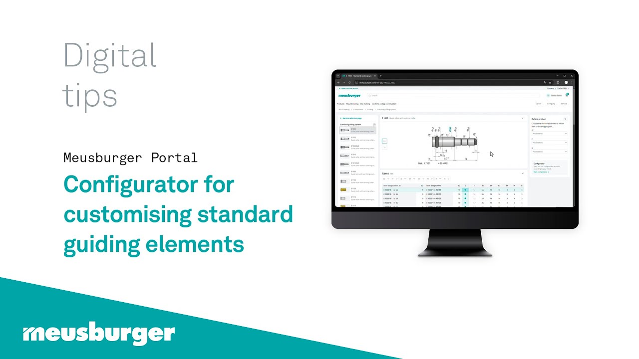 Meusburger – Configurator for customising standard guiding elements ...