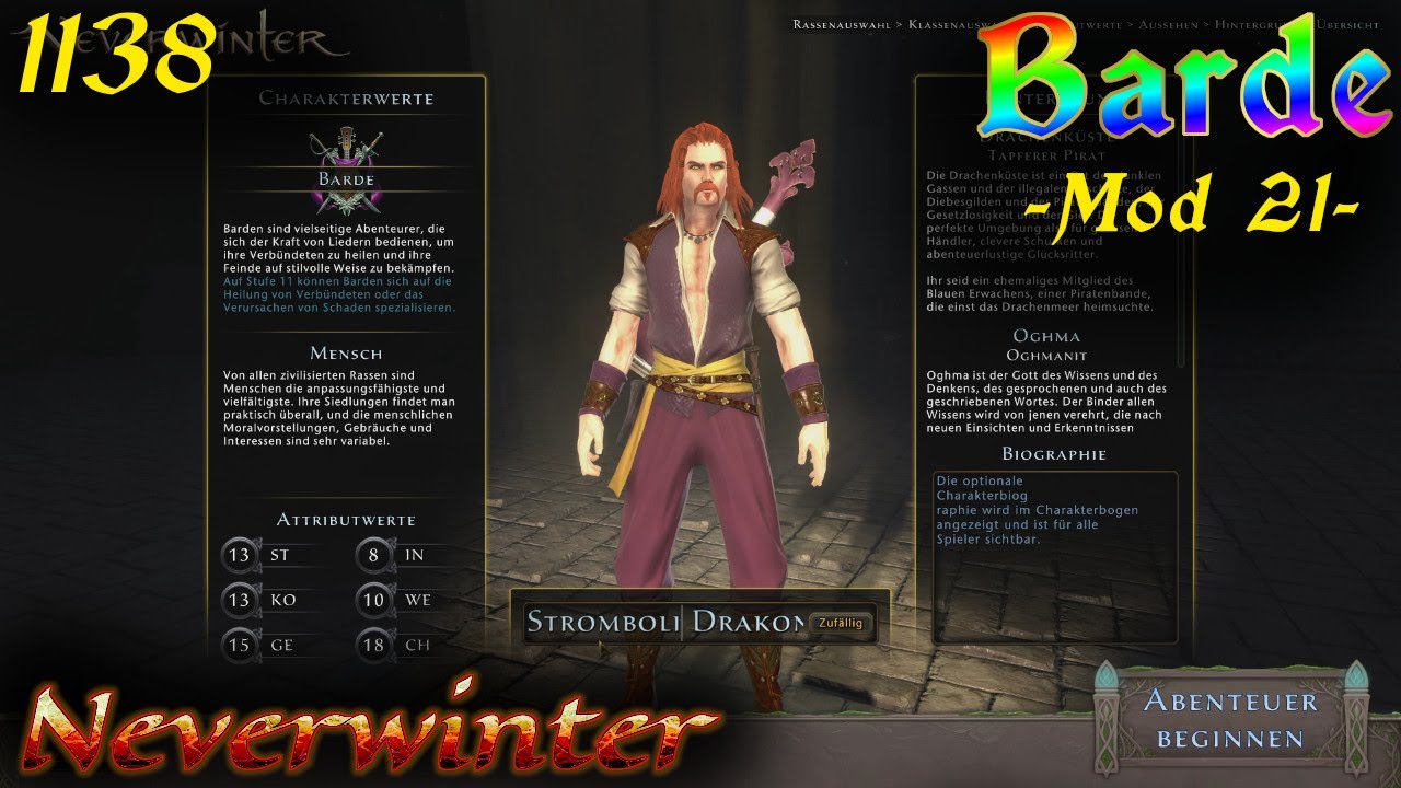 🐲 Neverwinter #1138 - Mod 21 - Barde - Ein Neuanfang - Let's Play - YouTube