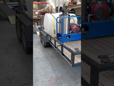 Trailer mounted steam cleaner / pressure washer I built at work - YouTube
