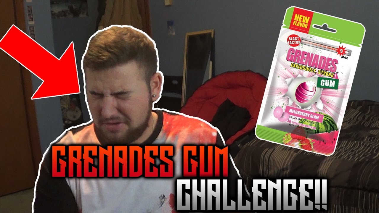 GRENADES GUM CHALLENGE!! - YouTube