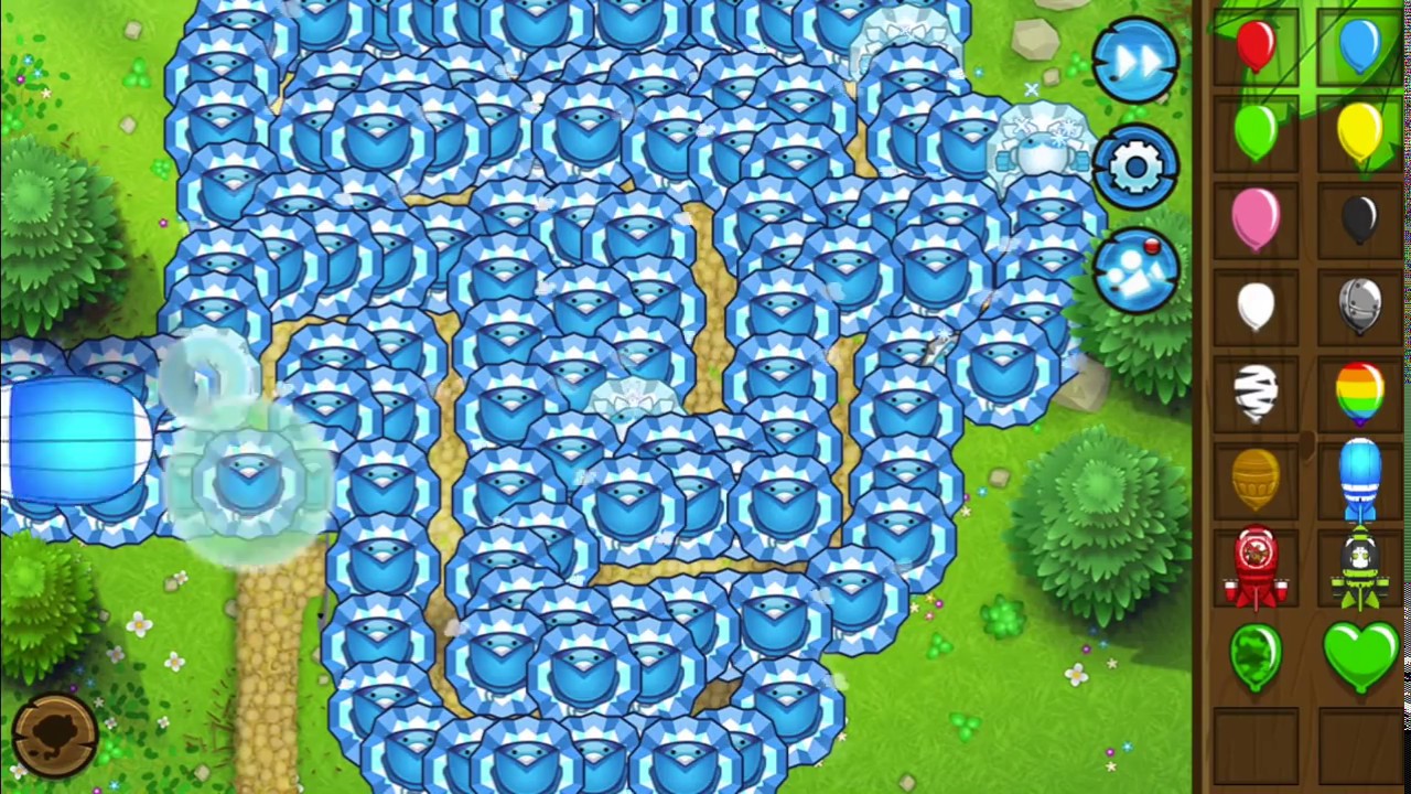 100+ ice towers on balloons TD5 - YouTube