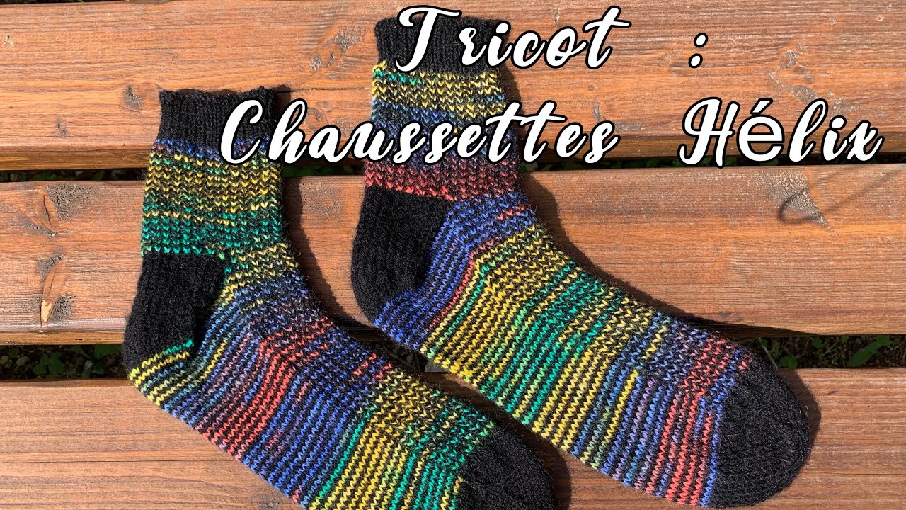 Tricot: Chaussettes colorées Hélix - YouTube