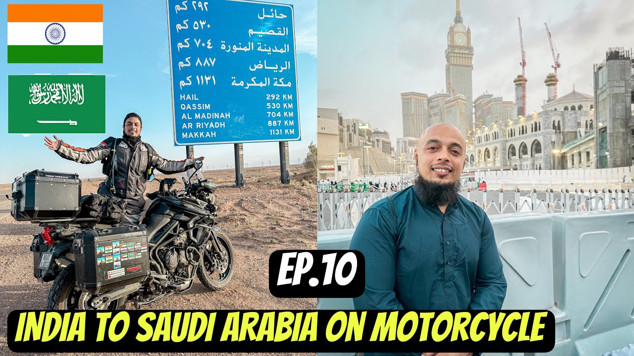 FINALLY ARRIVING IN SAUDI ARABIA🇸🇦 / crossing borders on motorcycle ...