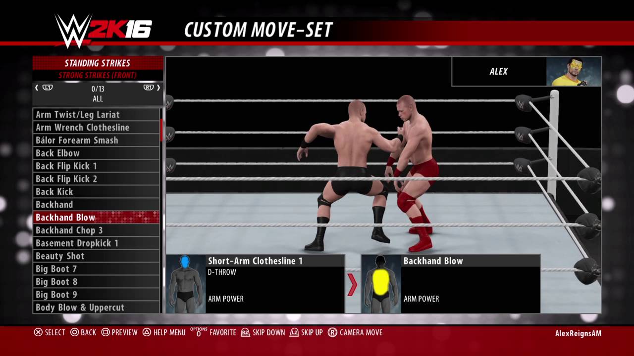 WWE 2K16 Custom Move Set Part 1 - YouTube
