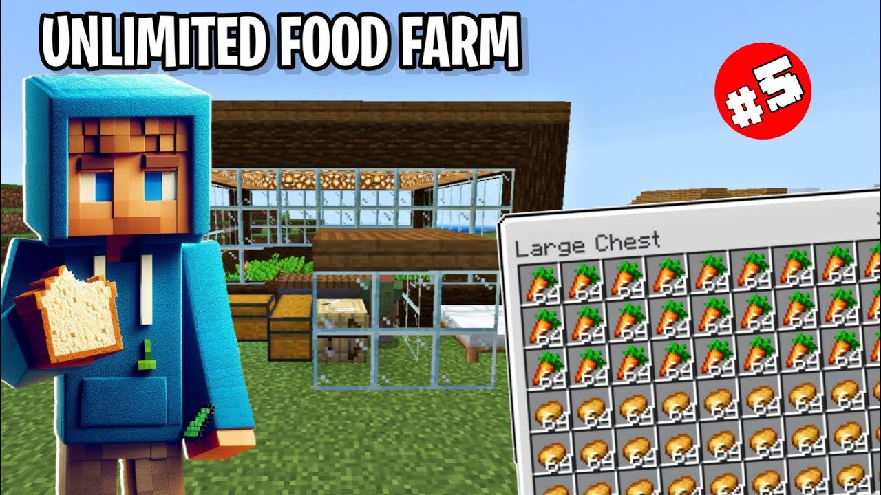 BEST AND EASY FOOD FARM IN MINECRAFT SURVIVAL - YouTube