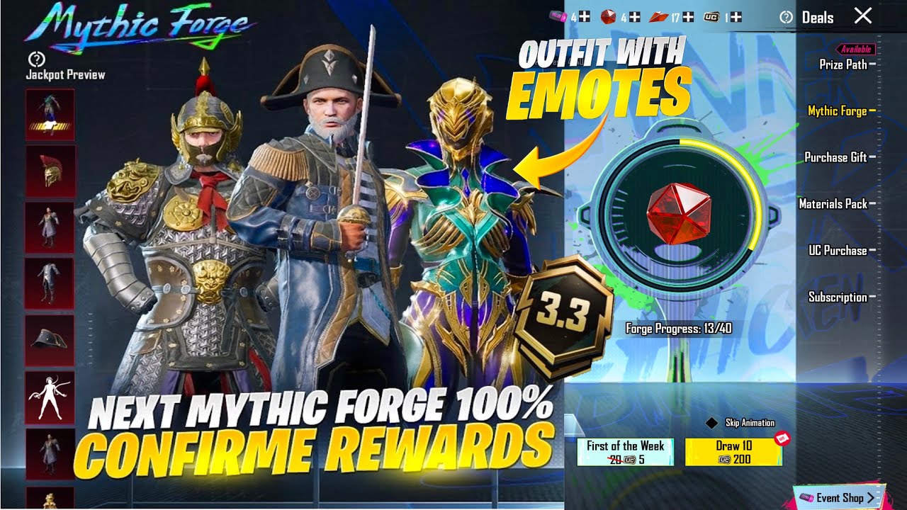 Next 100% Confirm Mythic Forge is Here🔥 | Emote Outfit | PUBGM - YouTube