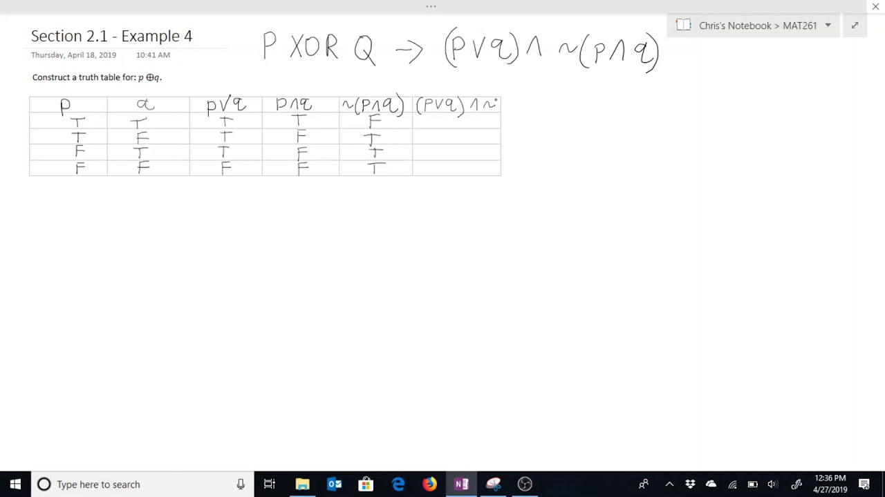 Exclusive Or Truth Table - YouTube