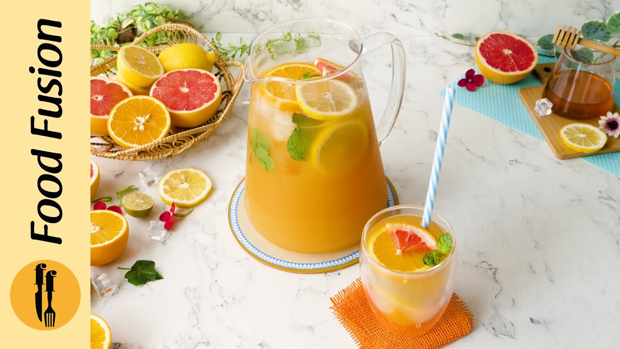 Citrus Iced Green Tea Recipe By Food Fusion - YouTube