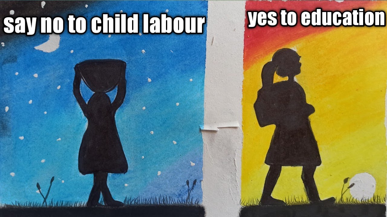 how to draw say no to child labour step by step for competition#stop ...