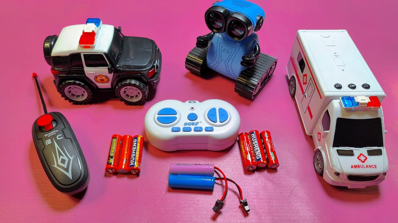 Unboxing RC Mini Robot , Monster Car , Version Trolly , Ambulance Truck ...