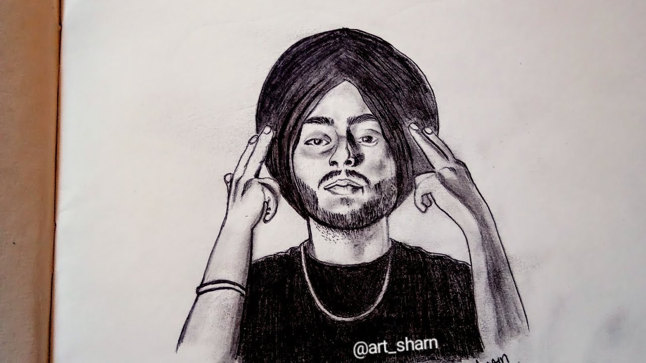 drawing pencil sketch shubh punjabi singer #drawing #drawingface # ...