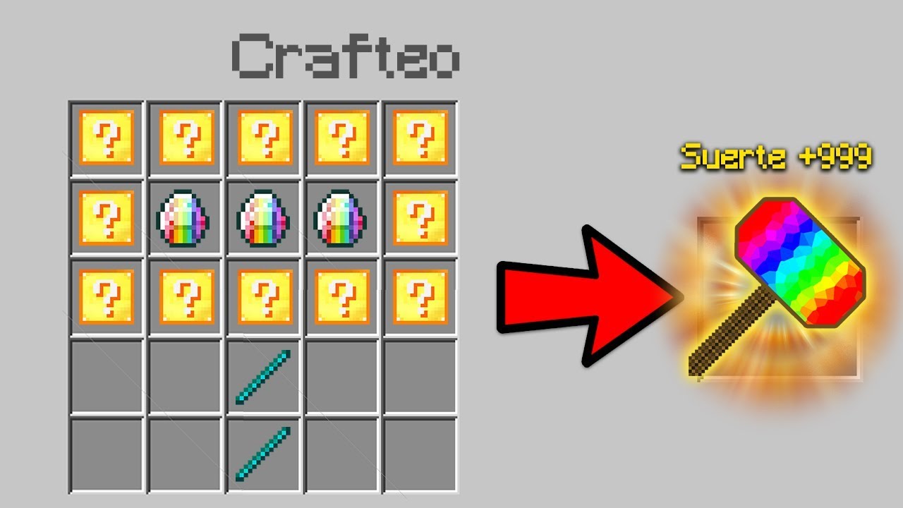 CRAFTEAMOS EL MARTILLO LEGENDARIO DE LUCKY BLOCK 😱 CARRERA DE LUCKY ...