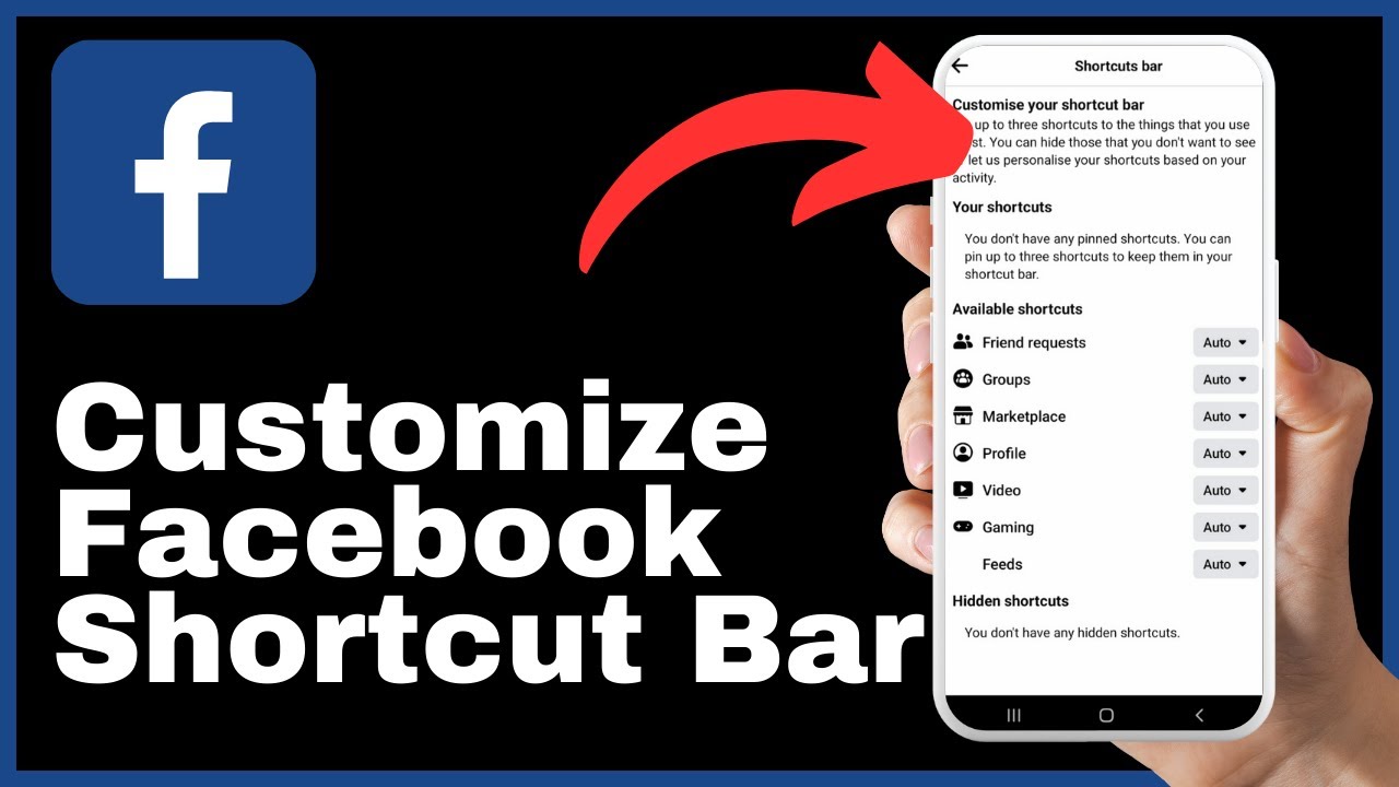 How to Customize Facebook Shortcut Bar - YouTube