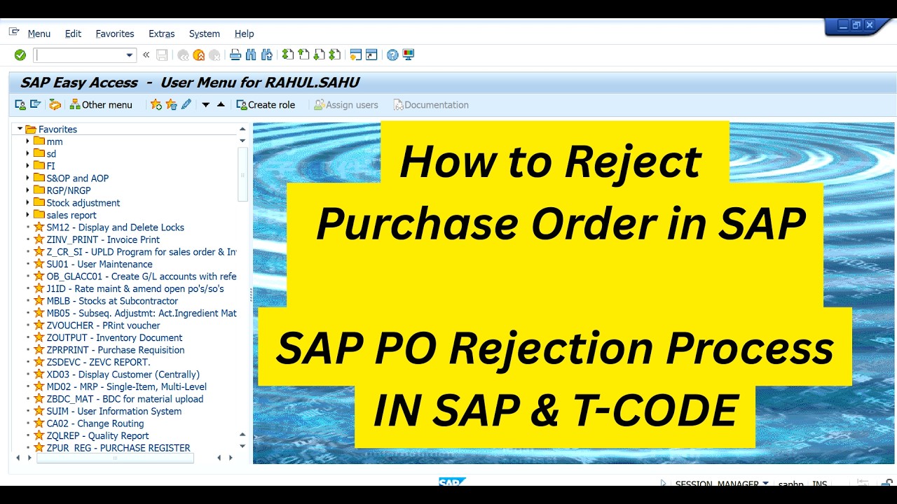 How to Reject Purchase Order in SAP | SAP PO Rejection Process Step by ...