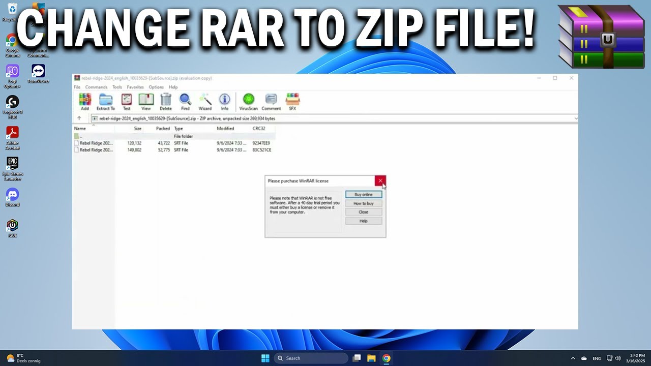 How To Convert RAR File to ZIP file In Windows PC or Laptop - Easy Fix ...