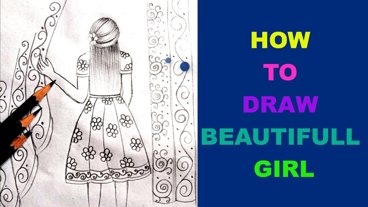 How To Draw Beautiful Girl With Hair Pencil Sketch Drawing /Drawing ...