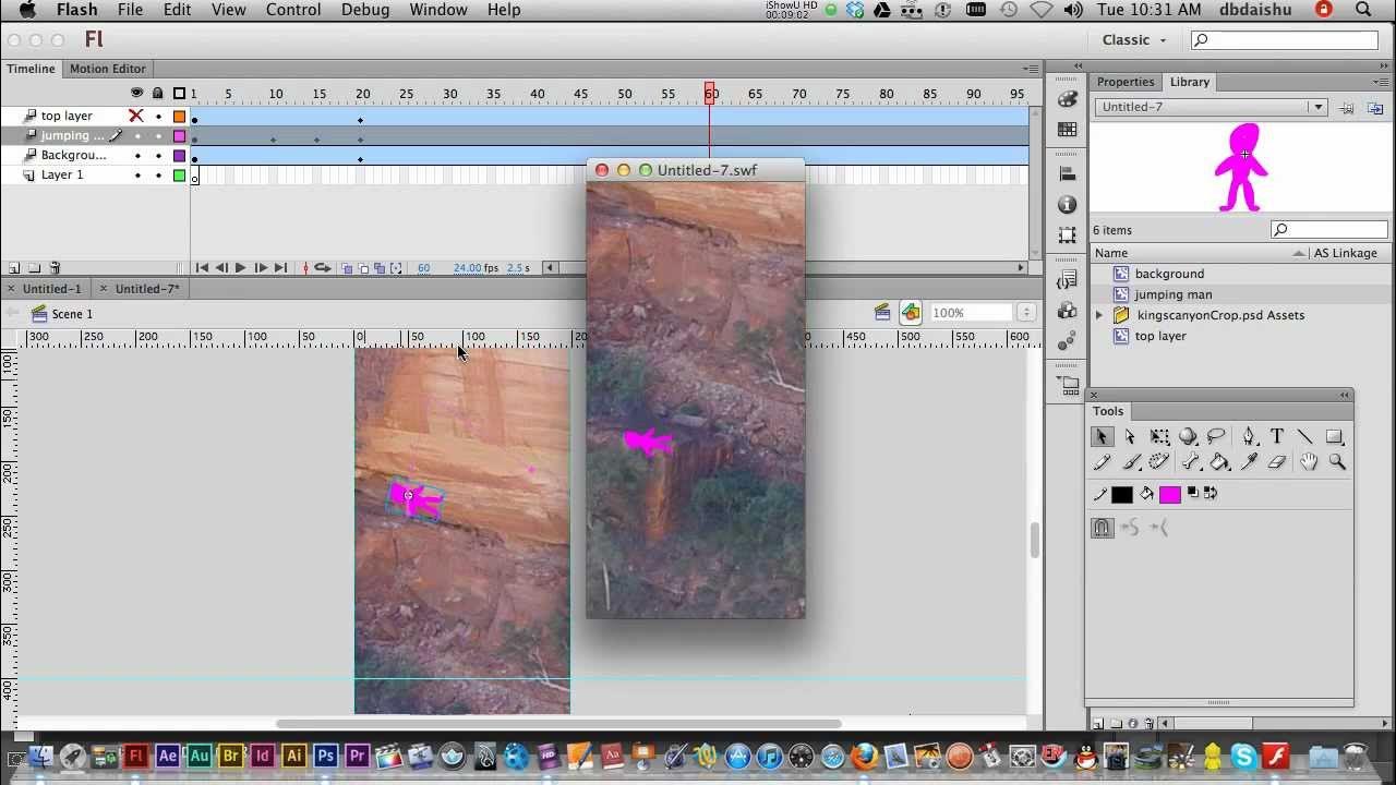 Flash CS6 Animation Tutorial - Motion Tween Jumping Man - YouTube