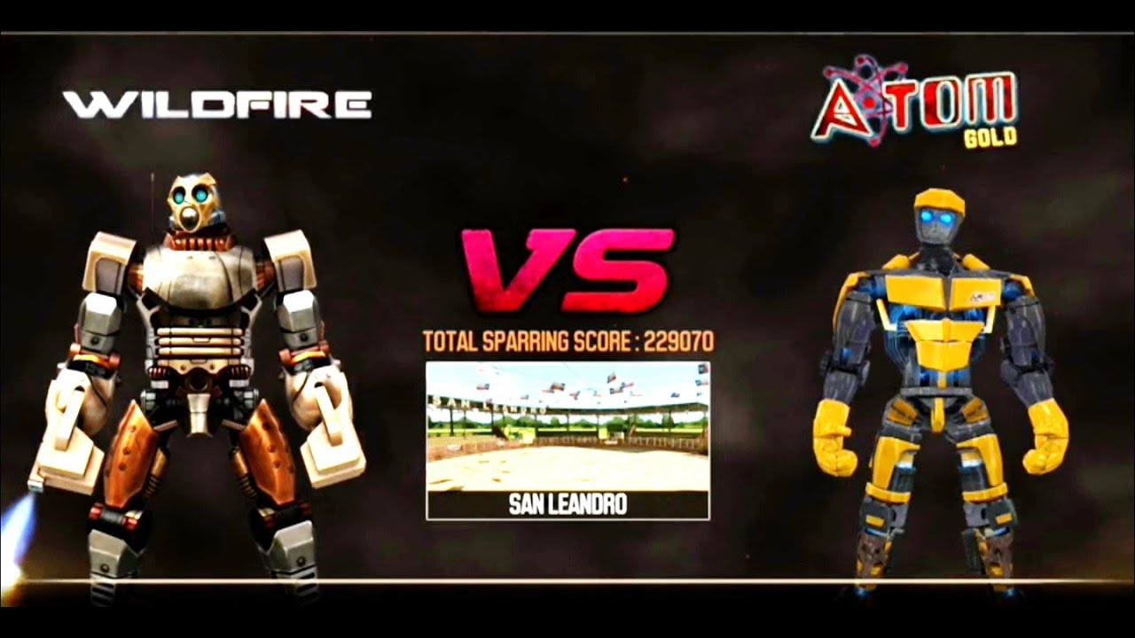 REAL STEEL Wildfire VS Atom Gold New Robots UPDATE (Живая сталь) - YouTube