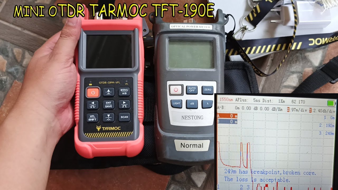 Review & Test OTDR TARMOC TFT-190E - YouTube