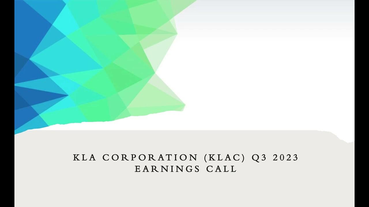 KLA Corporation $KLAC Q3 2023 Earnings Call - YouTube