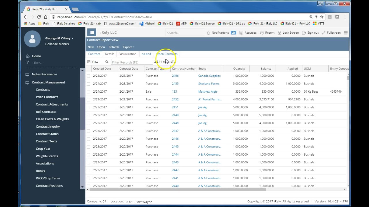 iRely i21 Contract Reports - YouTube