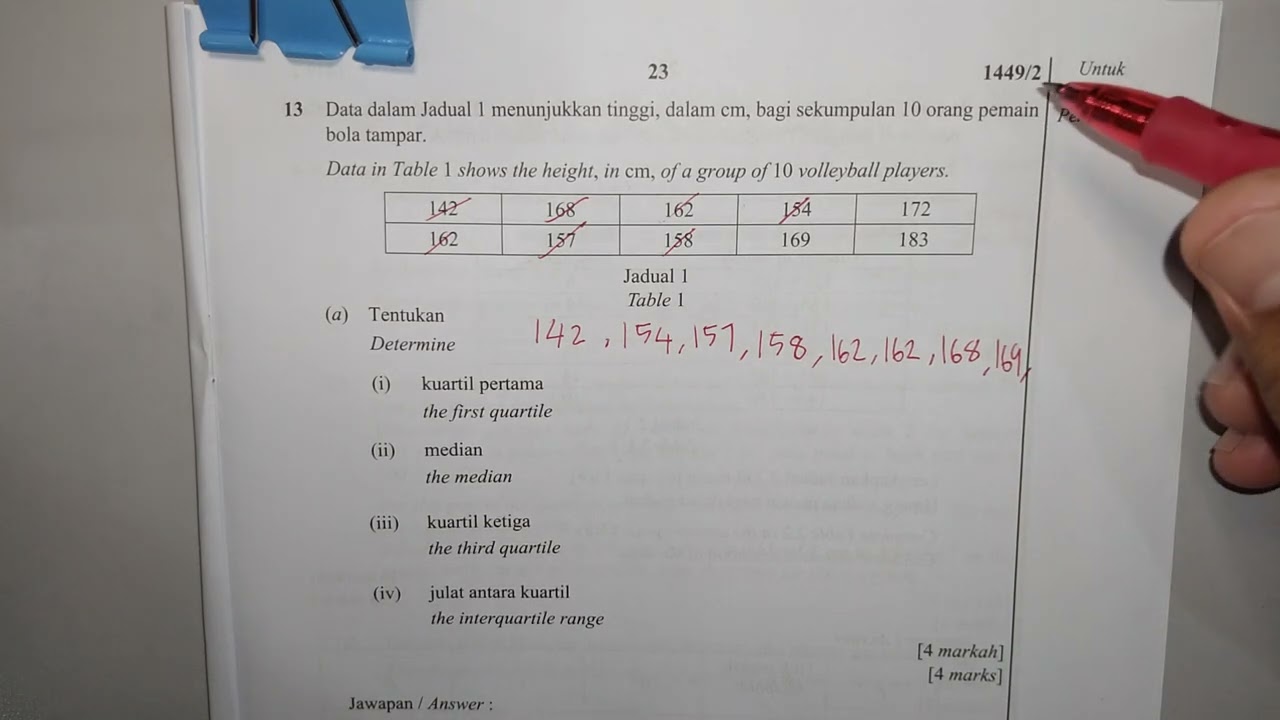 Kuartil Pertama Median Kuartil Ketiga Julat Antara Kuartil - YouTube