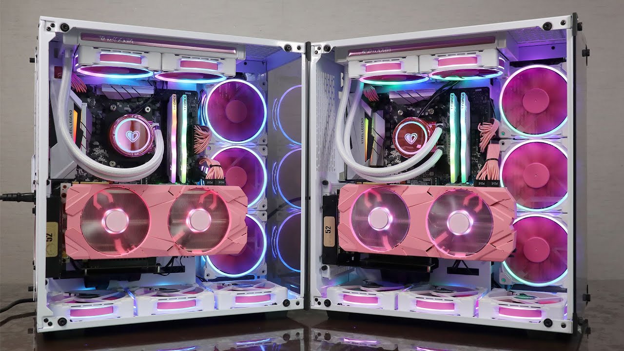 52PC ★ 핑크 화이트감성 게이밍컴퓨터 2대 출고 영상, 라이젠 3600 + RTX 2070 SUPER, WHITE PINK ...
