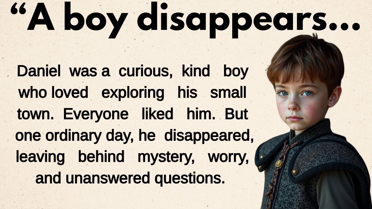 “The Mystery of the Boy Who Disappeared” || English listening practice ...