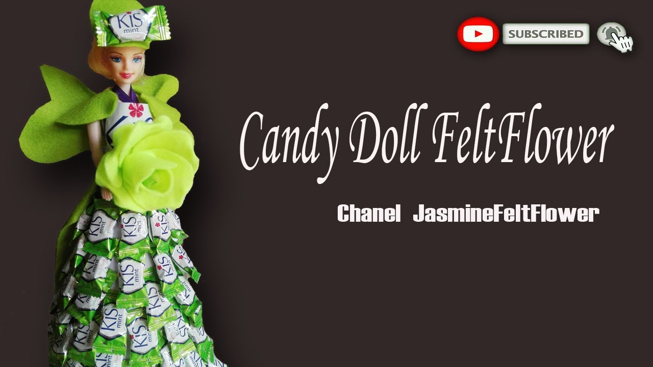 DIY How to make a Doll Candy FeltFlower - YouTube