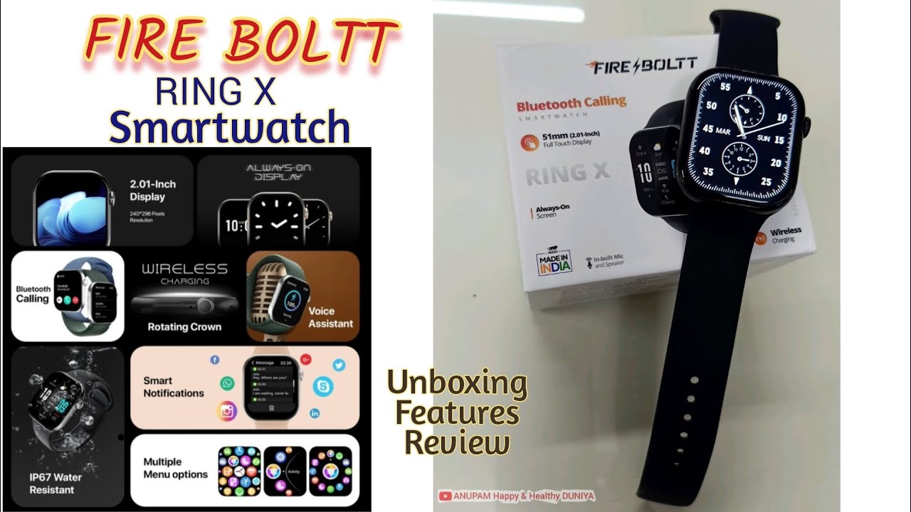 Best Gift - FIRE BOLTT Ring X Smartwatch | Unboxing Features Review ...