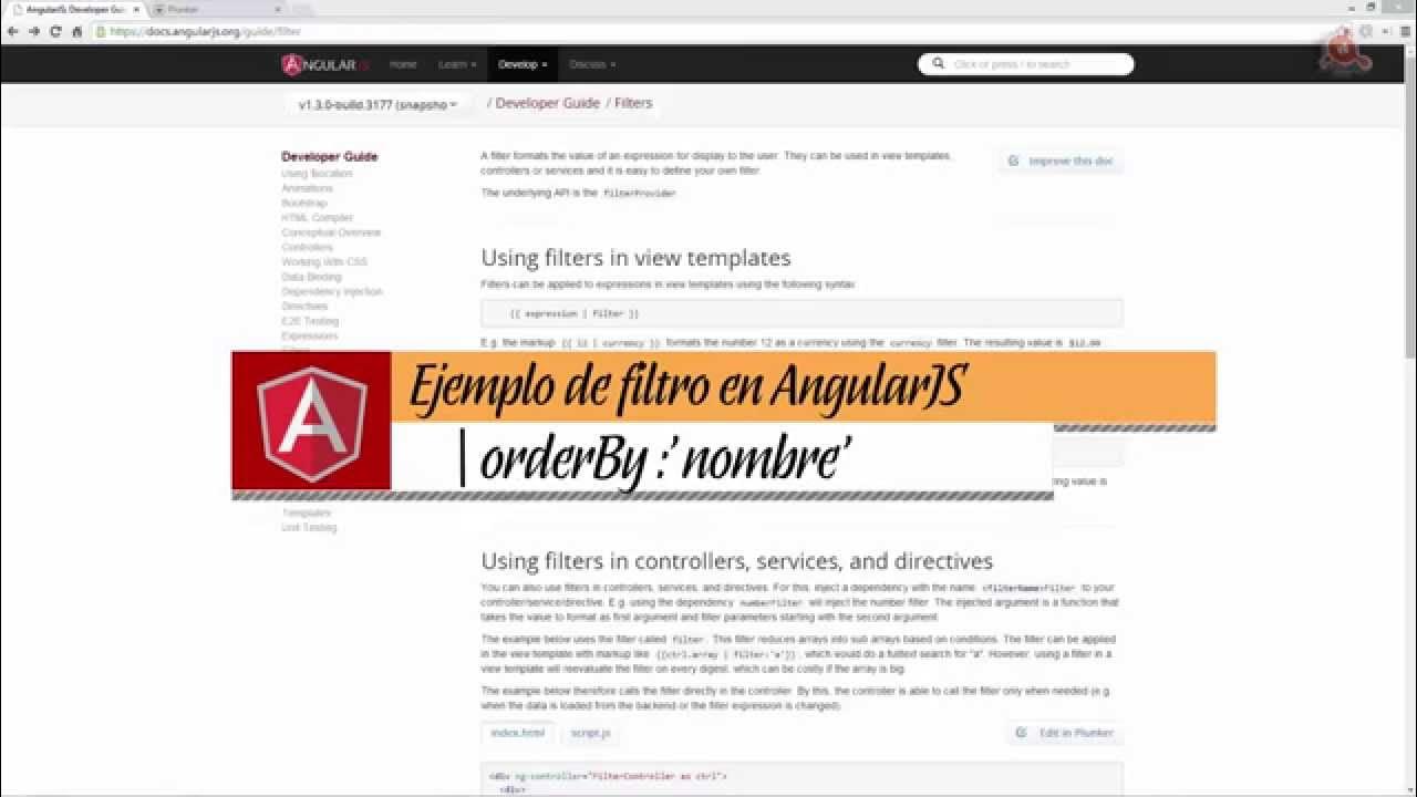 05.- Curso de AngularJS. Uso de Filtros. - YouTube
