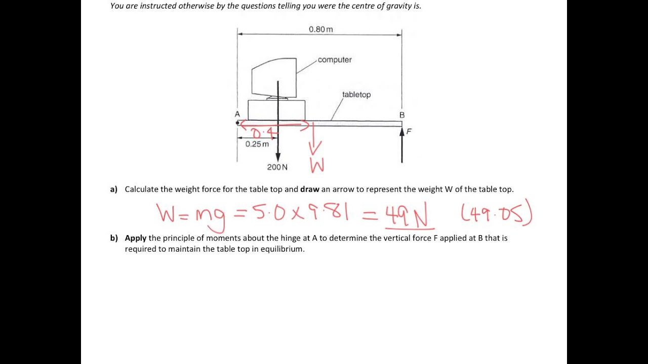 A Level Physics AQA Moments Problem Review Basic Questions YouTube