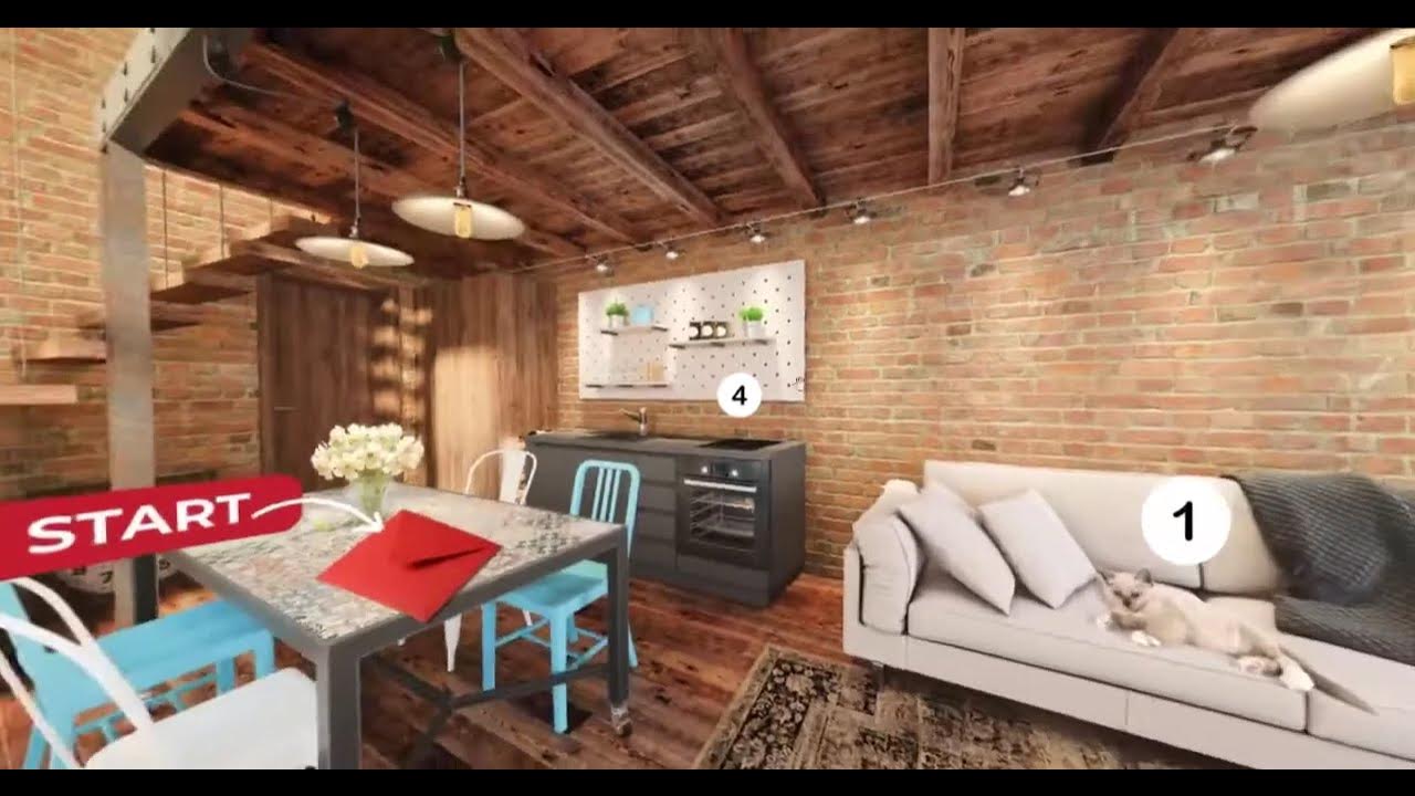 House digital Escape Room English ESL/EFL kids, 360° view - YouTube