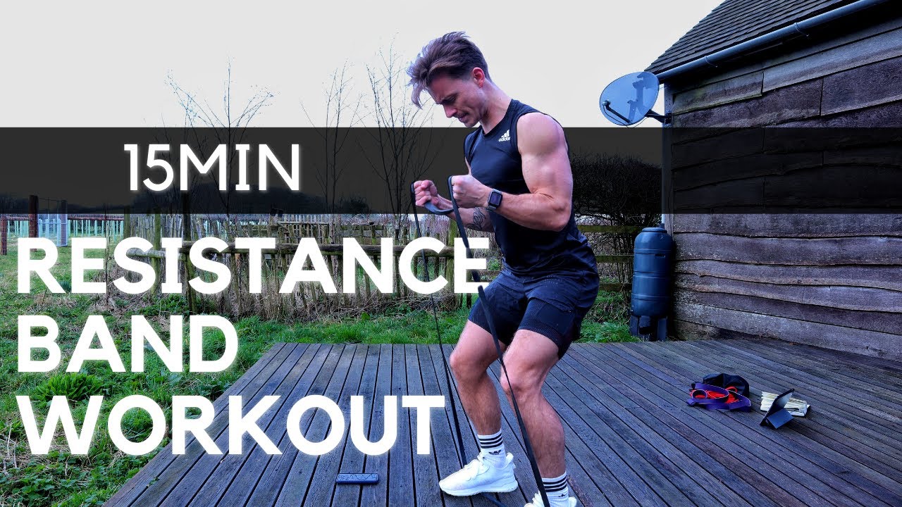15 MINUTE FULL BODY RESISTANCE BAND WORKOUT // Follow along, build ...