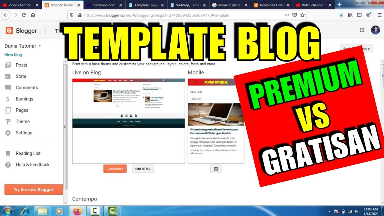 Perbedaan Template Blog Premium dengan Gratisan - YouTube