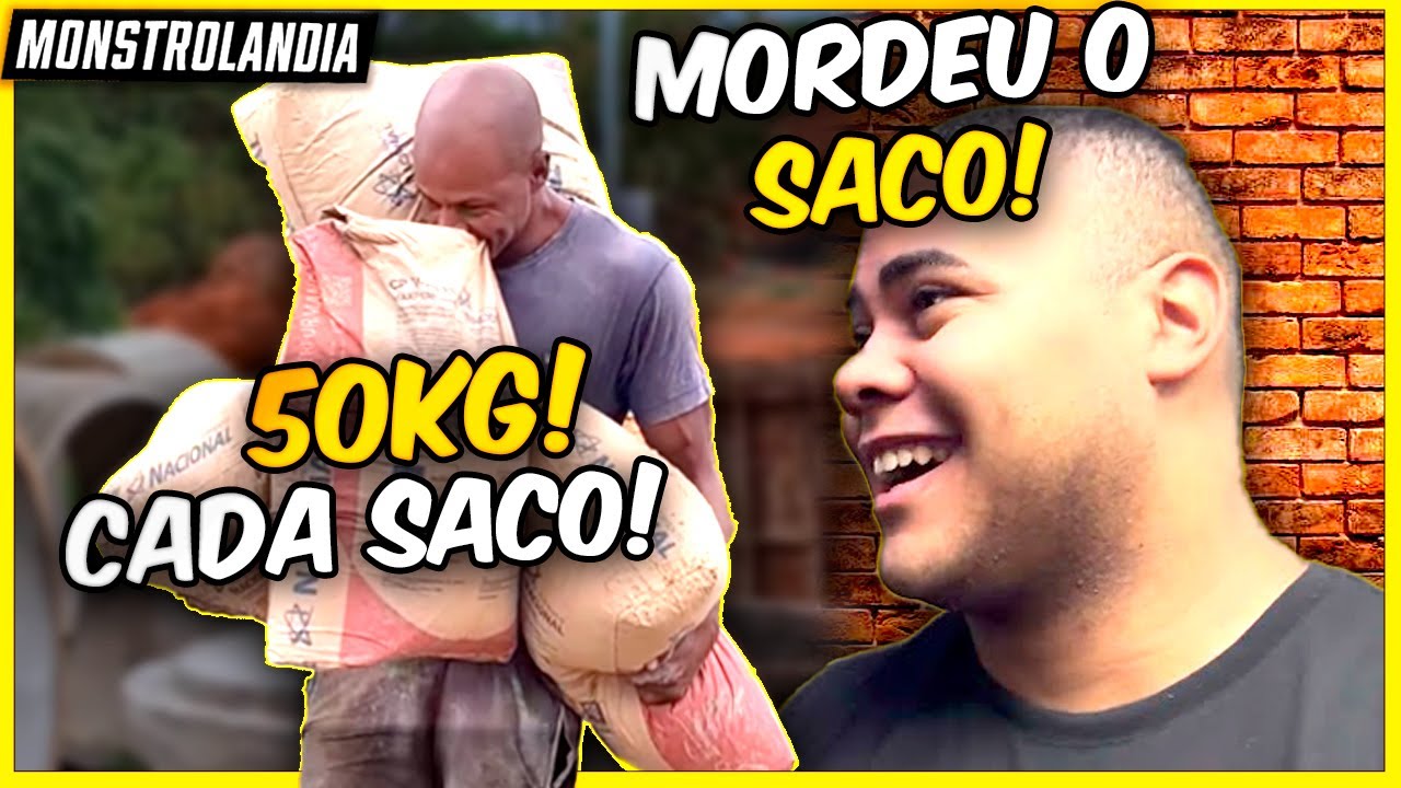 ESSE CARA GANHA DO BITELO!! [SÉRIO] PEDREIRO PEGA SACO DE CIMENTO COM A ...
