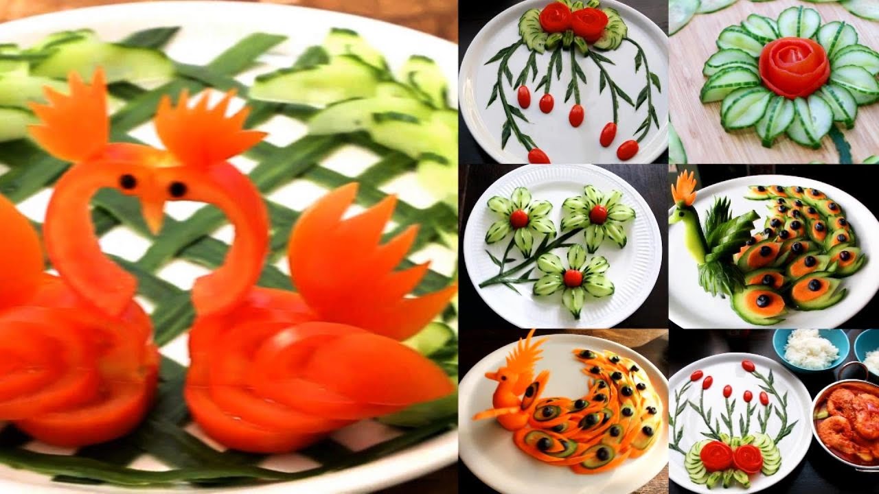 Top 6 Beautiful Salad Decoration Ideas - Cucumber,Tomato,Carrot ...