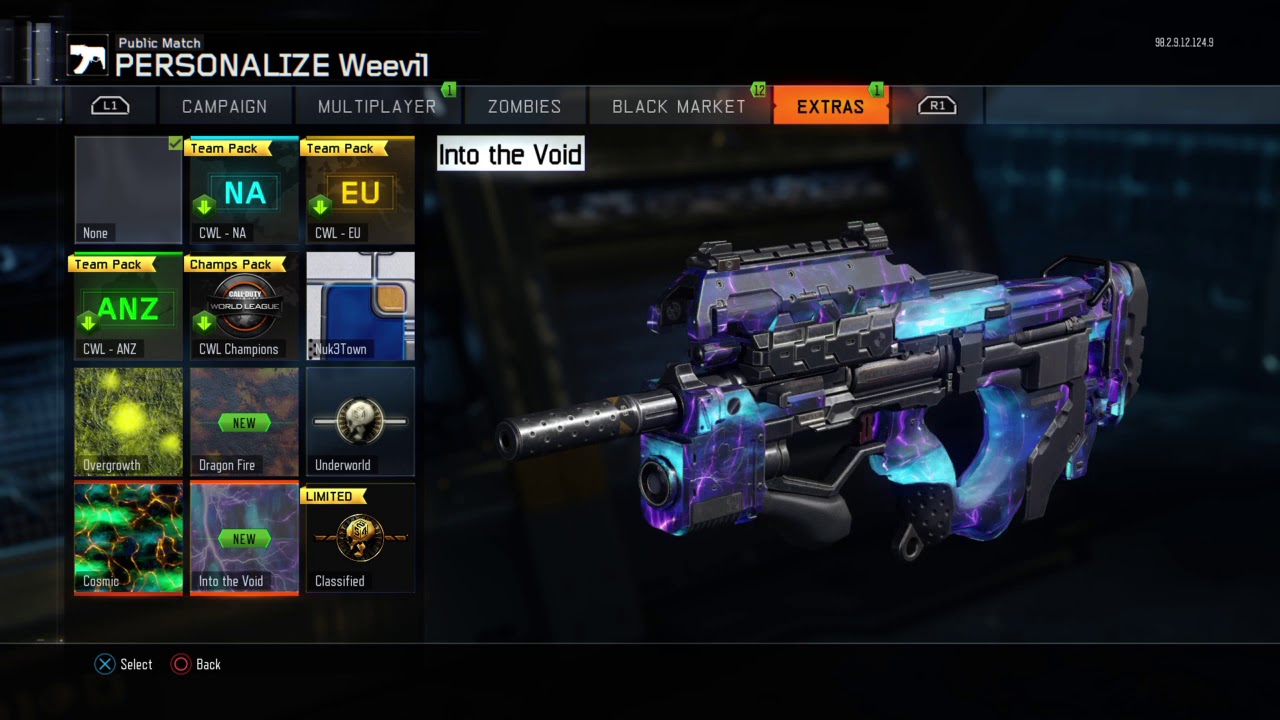 Showing into the void skin on most guns - YouTube