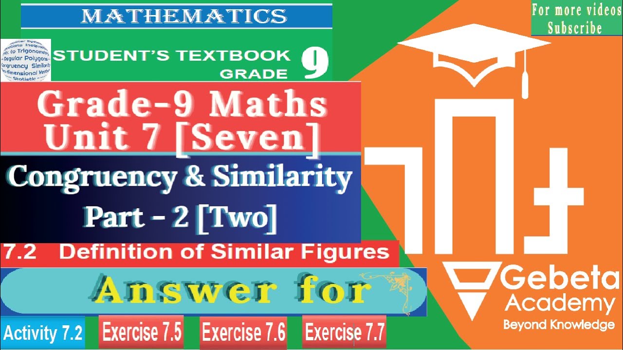 Grade 9 Maths Unit 7 Part 2 Congruency and Similarity Include Exercise ...