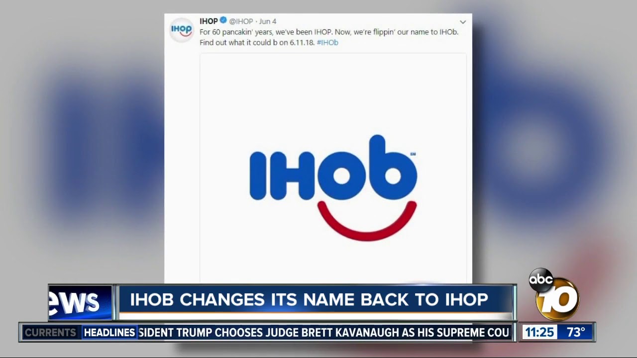 IHOP returns to original name - YouTube