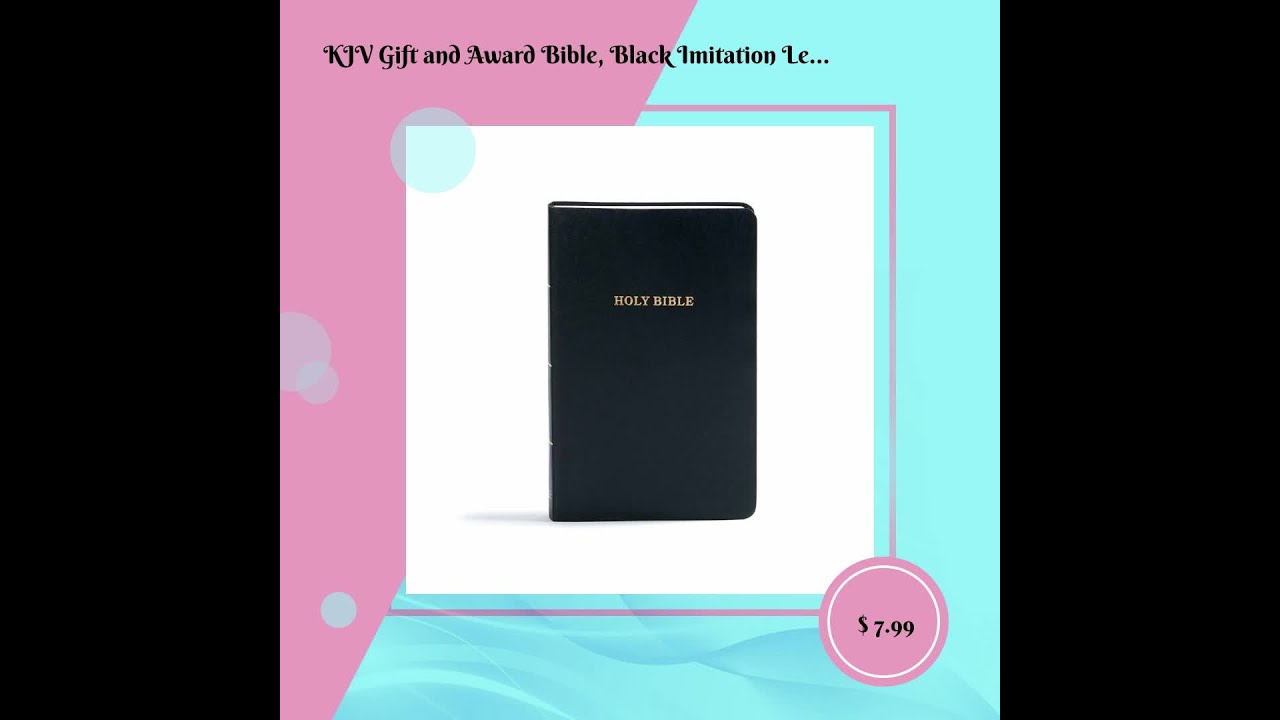 KJV Gift and Award Bible, Black Imitation Leather, Red Letter, Pure ...