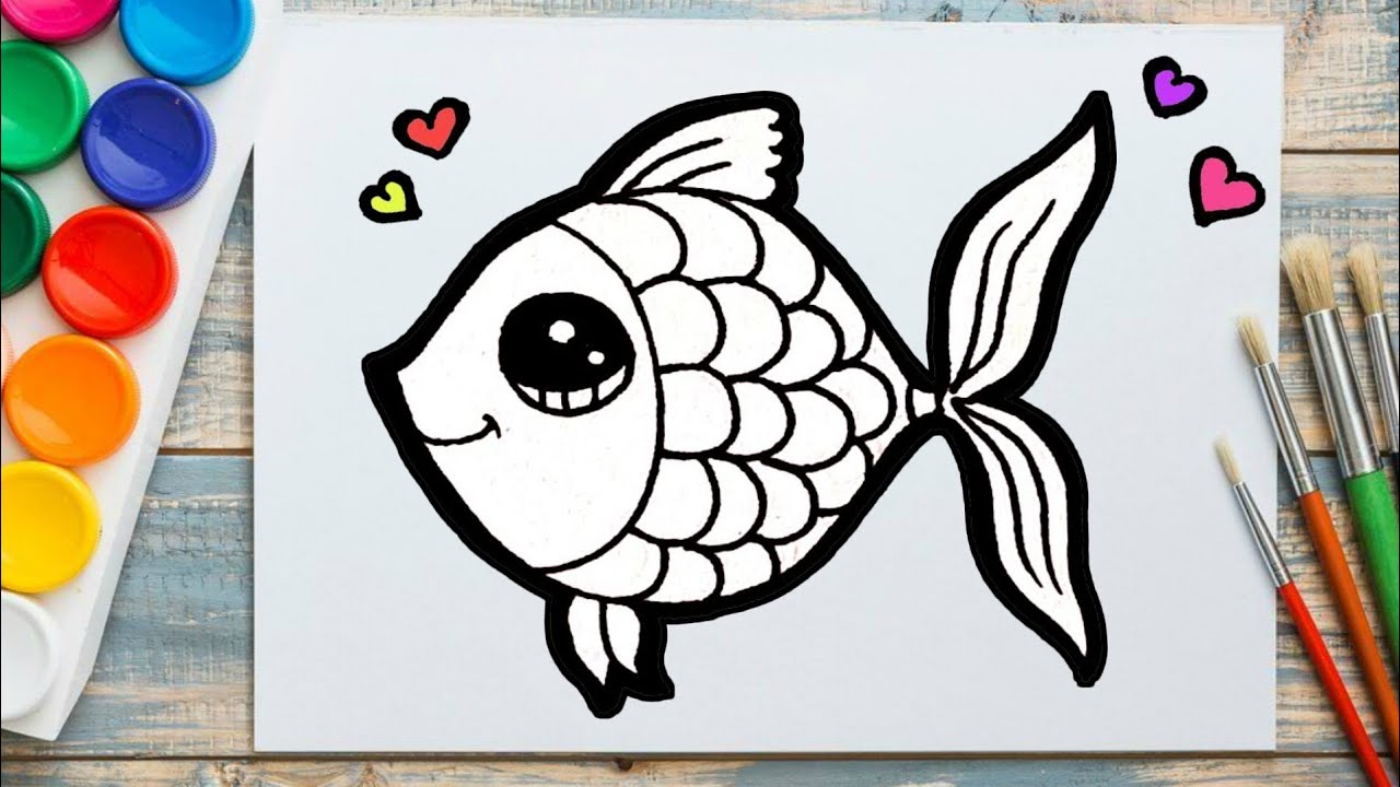 How to Draw Fish | Eady Fish Drawing and Coloring for Children - YouTube
