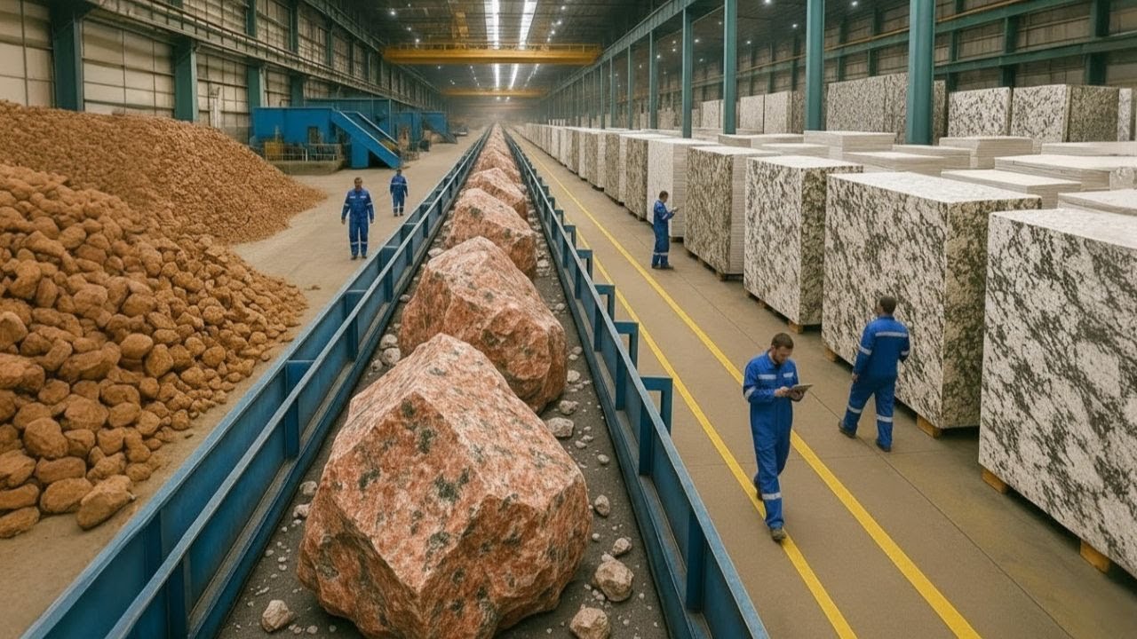 How Millions of Granite Slabs Are Made – The Incredible Transformation ...