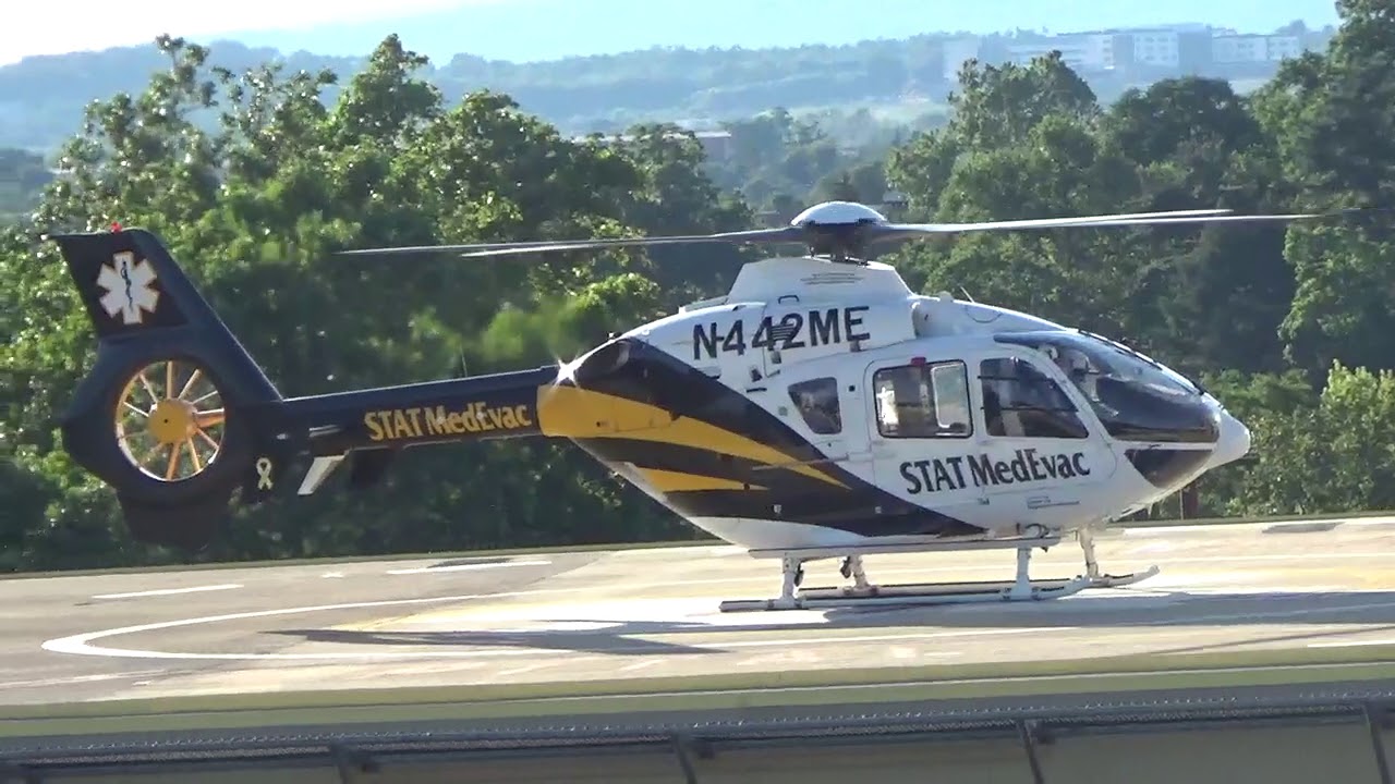 STAT MedEvac 13 N442ME Takeoff from Wellspan York Hospital - YouTube