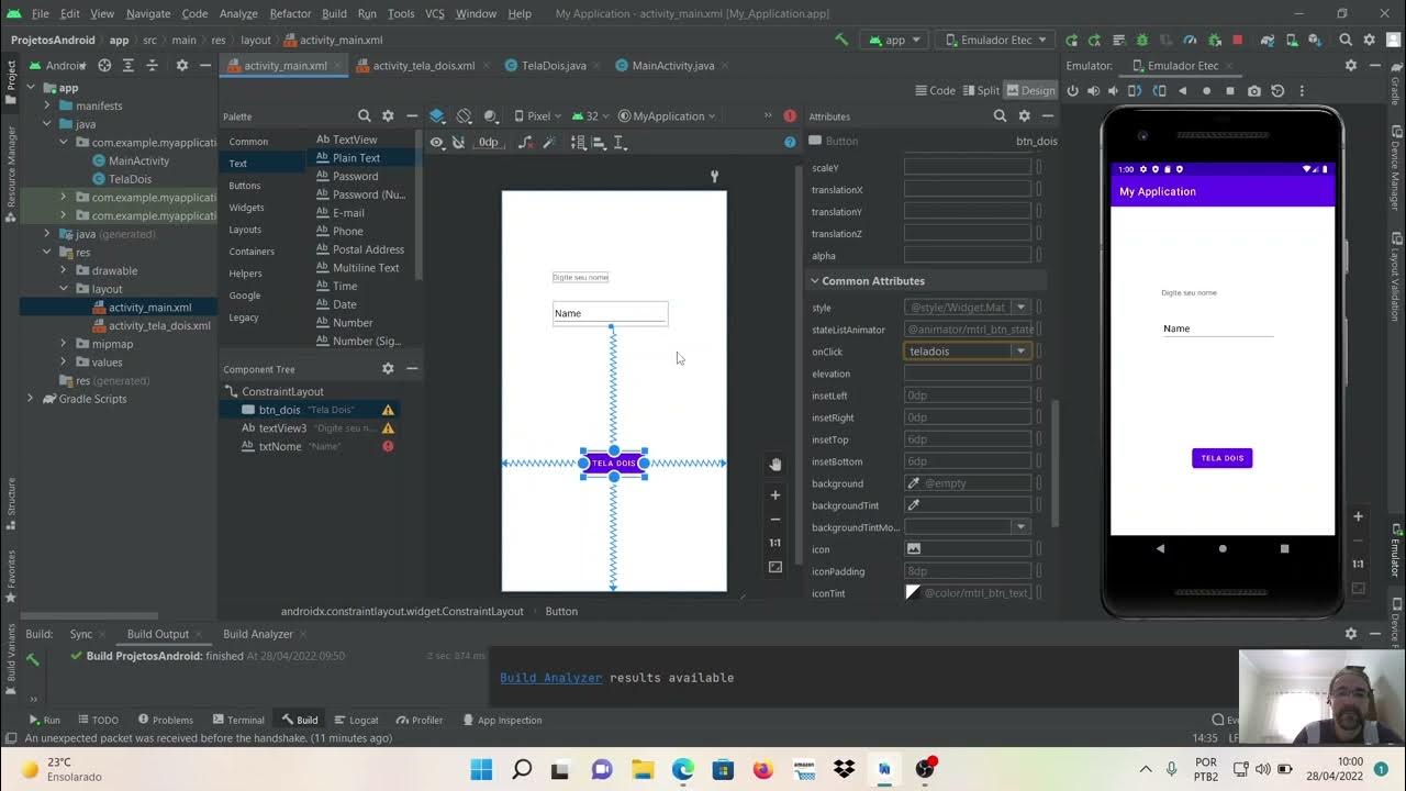 Navegação entre Tela Android Studio - YouTube