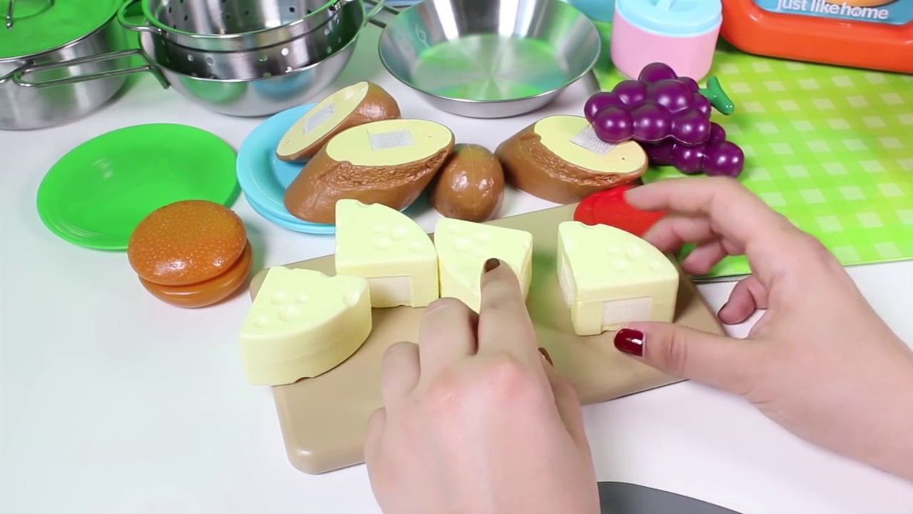 Just Like Home Bread and Cheese Set Toy Cutting Food Velcro Cooking ...