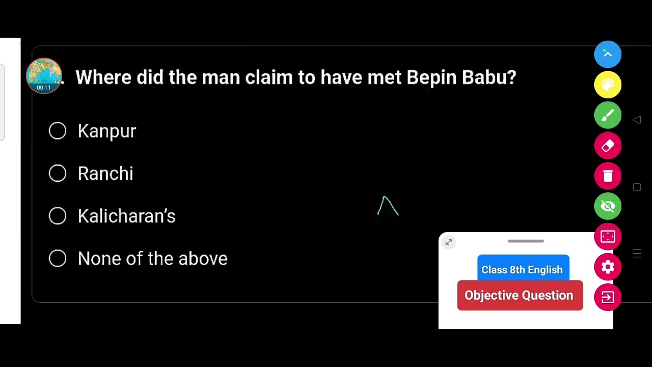 Where did the man claim to have met Bepin Babu ? || Class 8th English ...