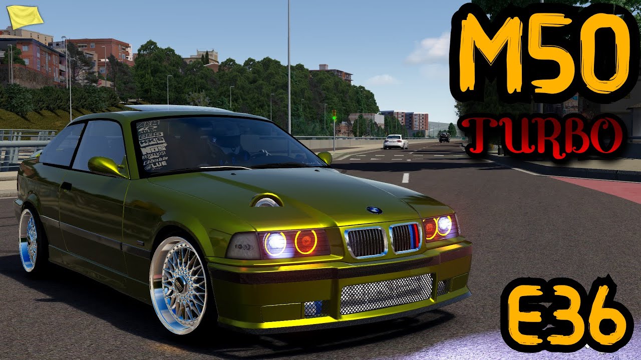Bmw E36 M50 Turbo Canavar İle Göbekte Yan Yan !! Assetto Corsa - YouTube