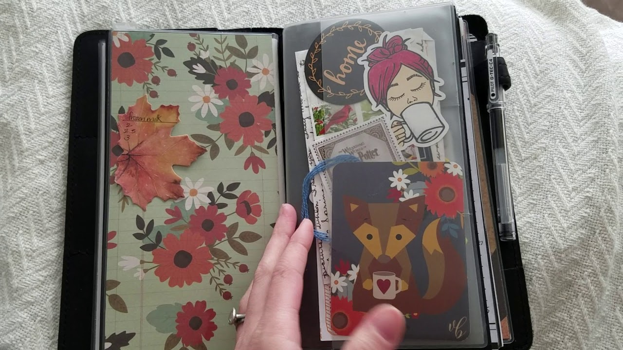 Traveler's Notebook Planner Set Up in Foxy Fix No 6 - Sept. '17 - YouTube